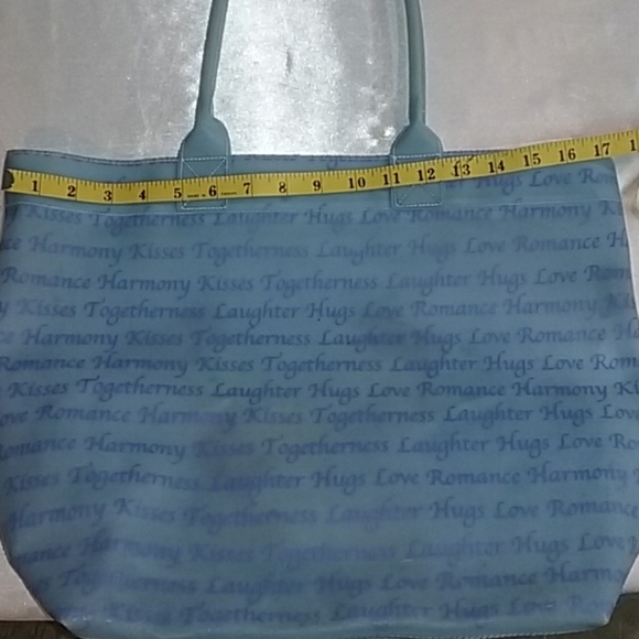 Disney | Bags | Large Blue Disney Tote With Attached Mini Zip Bag ...
